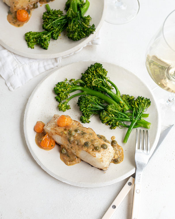 White Fish with Lemon Caper Sauce - Chloe Wine Collection
